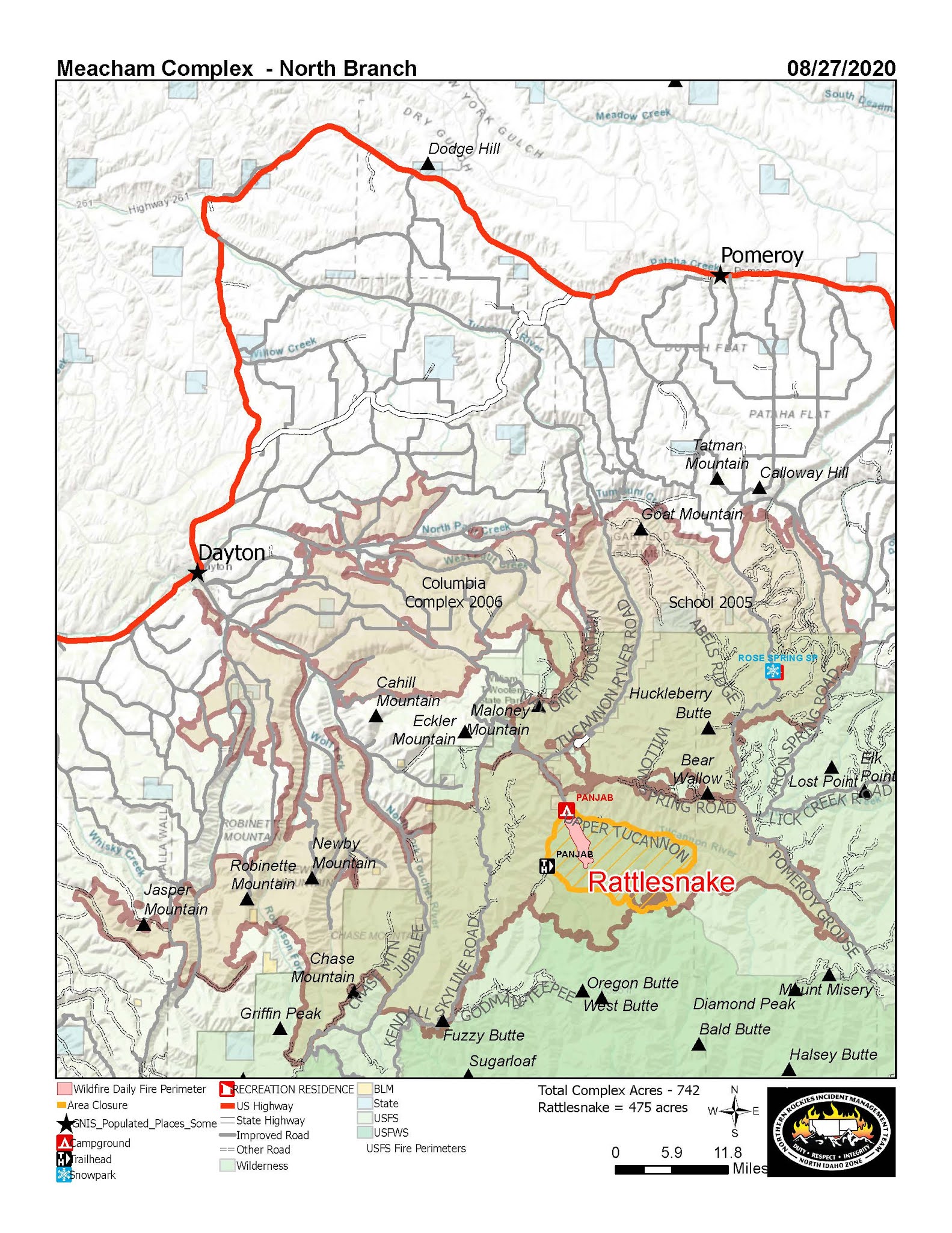 Blue Mountain Fire Information: Rattlesnake Fire Daily Update - Aug. 27 ...