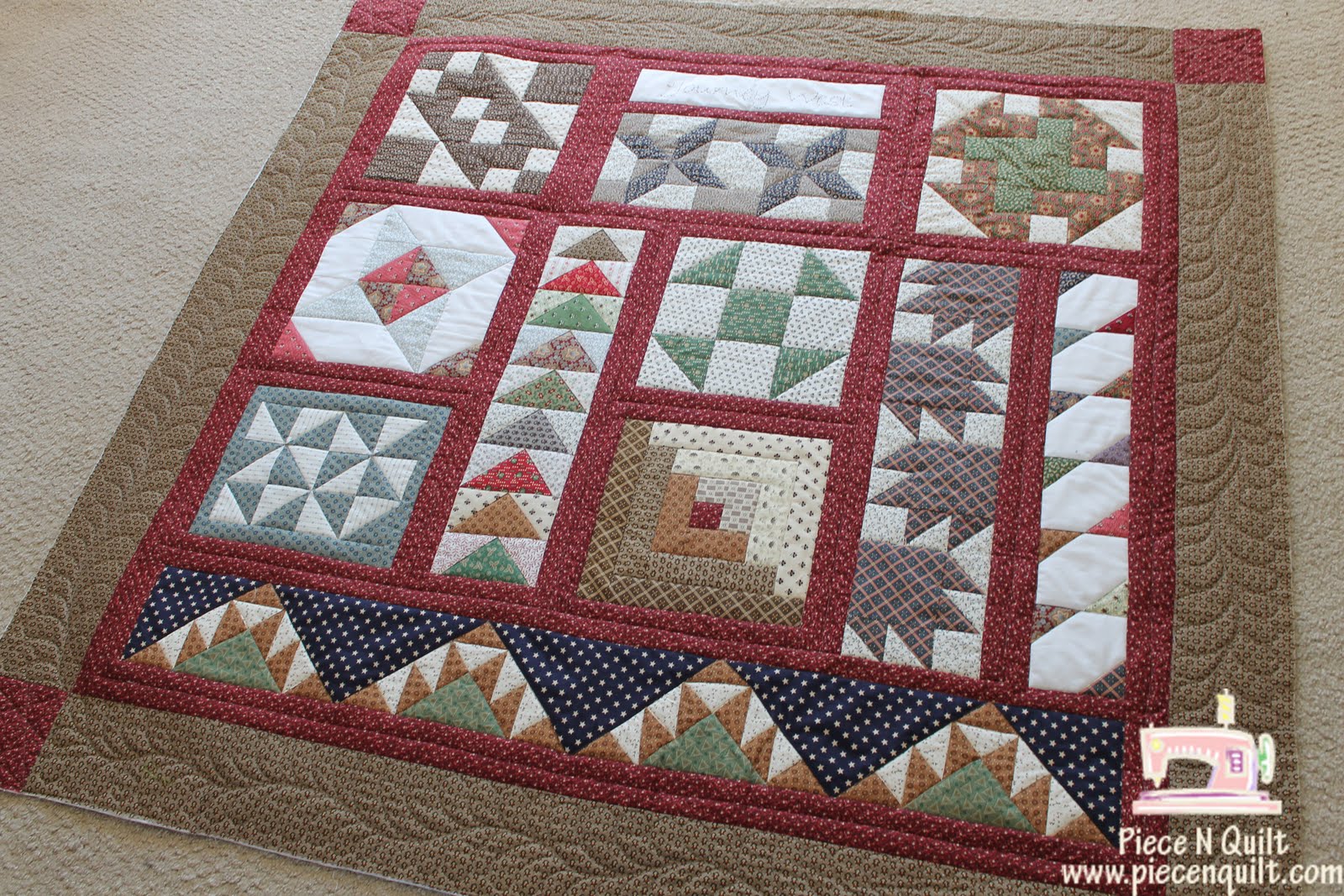 Piece N Quilt: Saltbox Sampler {machine quilting}