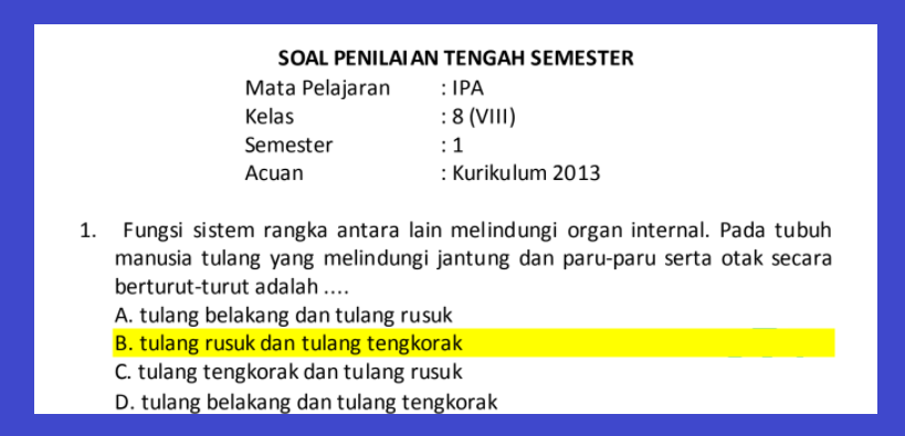 Jawaban Soal PTS IPA Kelas 8 Semester 1 Tahun 2021/2022 - Modul Ajar Kurikulum Merdeka