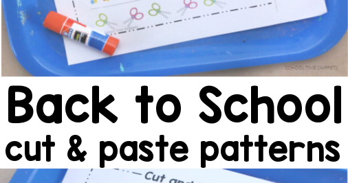 Back to School Cut and Paste Math Worksheets | School Time Snippets