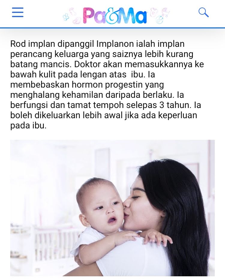 Pengalaman Pakai Rod Implan Sebagai Kaedah Perancang Keluarga : Ia ...