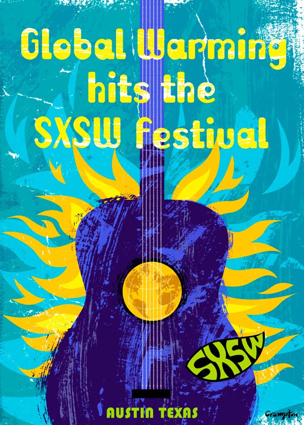 RETRO ILLUSTRATION: SXSW Festival Austin Texas