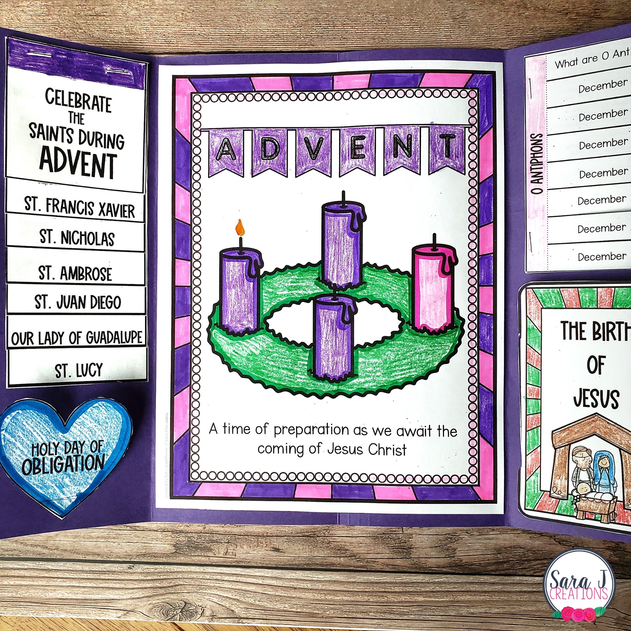 Advent Lapbooks for Catholic Kids | Sara J Creations