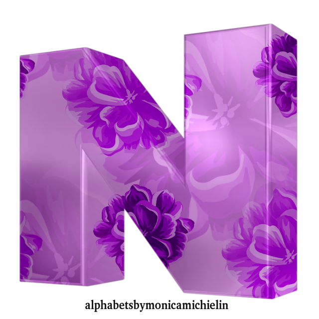 M. Michielin Alphabets: PURPLE FLOWERS PASTEL ALPHABET SEAMLESS ...