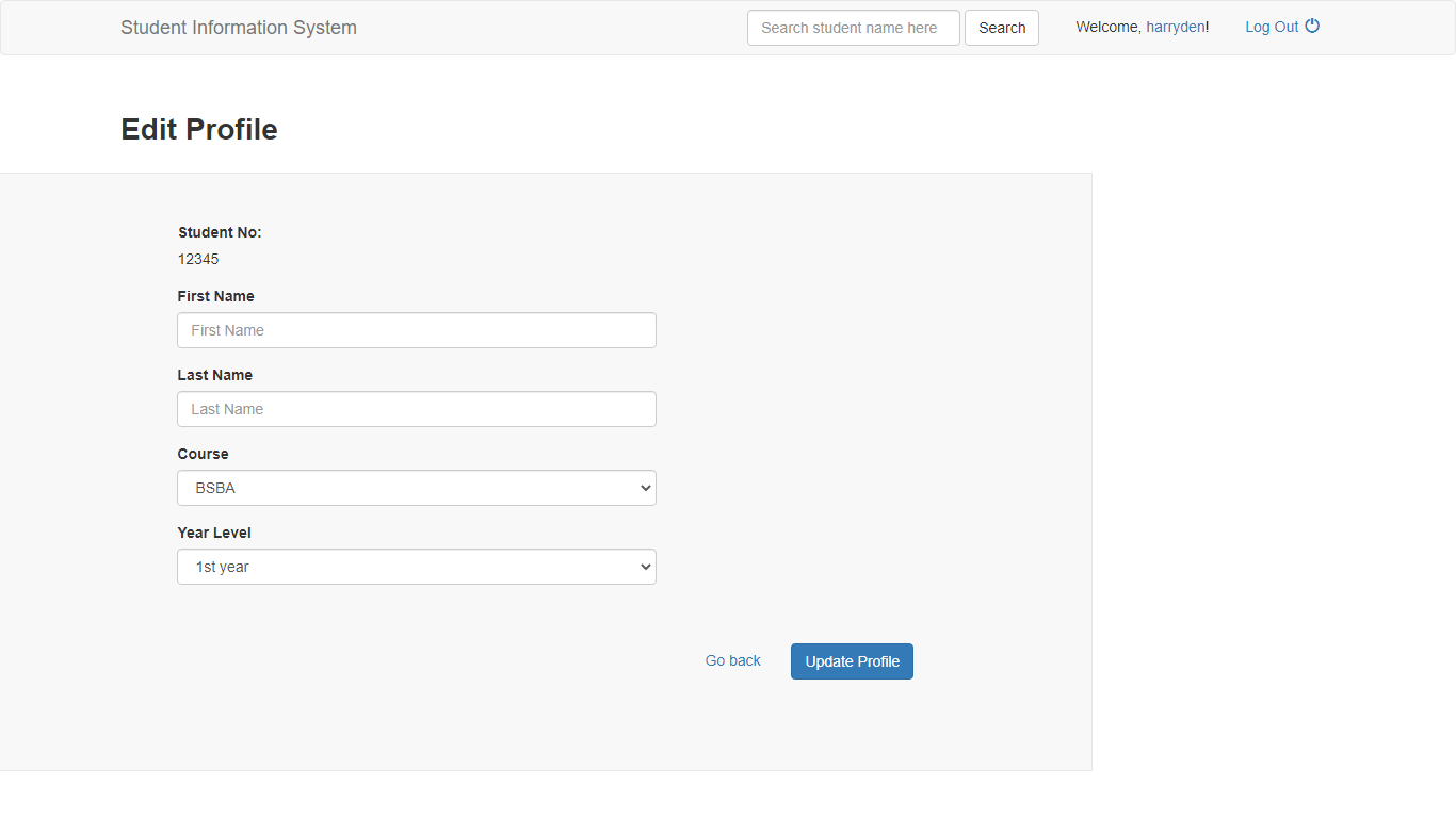Student Profile Information System in php mysql with Source Code | Free ...