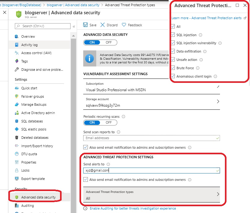 Azure Sql Advanced Threat Protection