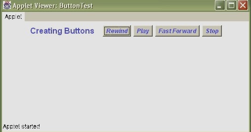 Creating Buttons In An Applet Window Using Advance Java Programming
