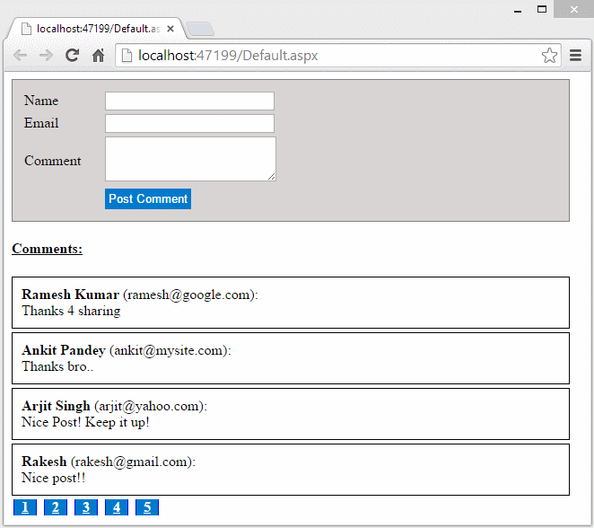Create Simple Comment Box in ASP.NET ~ IT Tutorials with Example