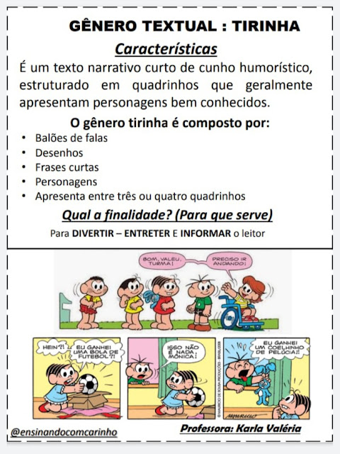 Exercício de interpretação do gênero textual tirinha