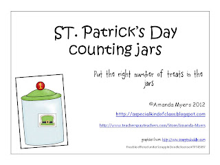 Classroom Freebies Too: St. Patrick's Day Counting Jars