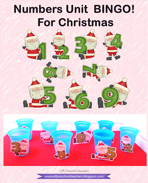 ESL/EFL Preschool Teachers: Christmas and Numbers 1 to 10 Resource.