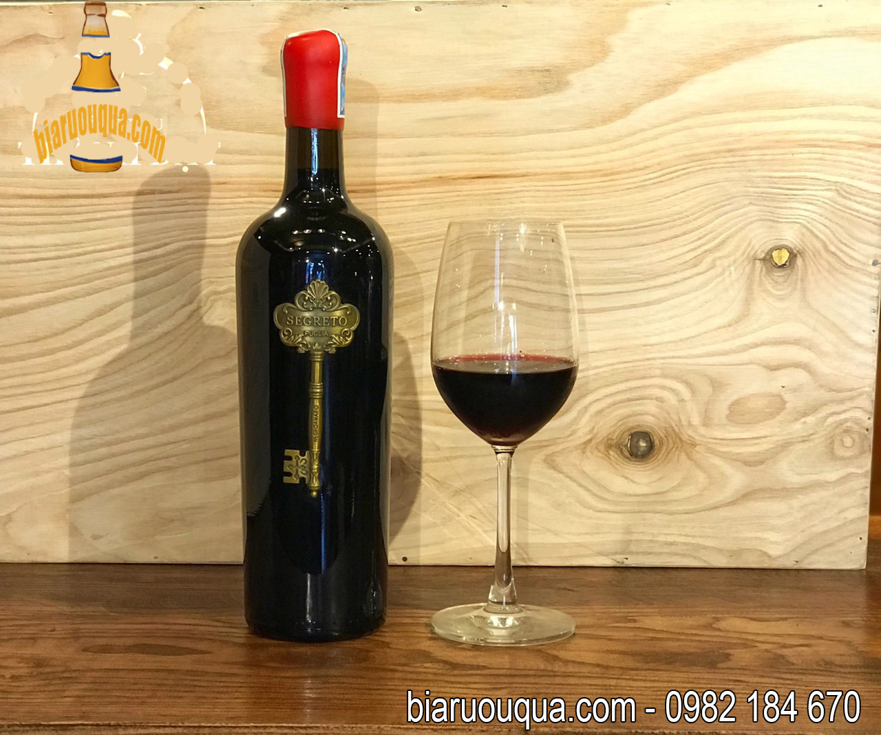 Rượu vang Ý Chìa Khóa Vàng - Segreto Puglia 16 % chai 750ml