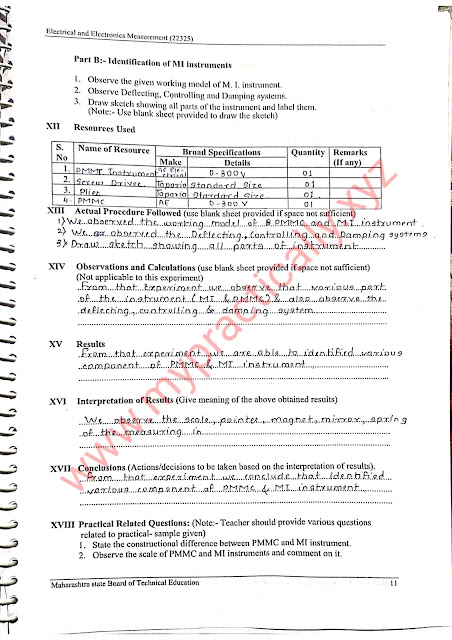 22325 Electrical and Electronics Measurements EEM | Lab Manual Answers ...