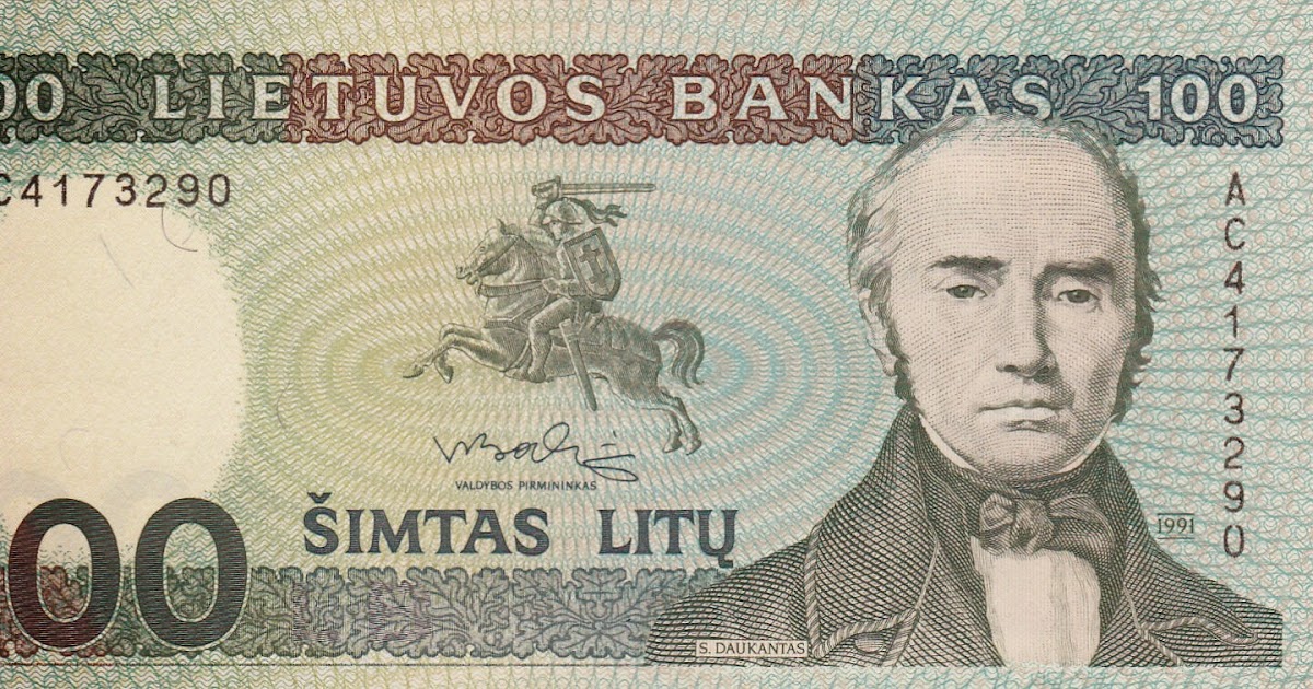 Lithuania 100 Litu banknote 1991 Simonas Daukantas|World Banknotes ...