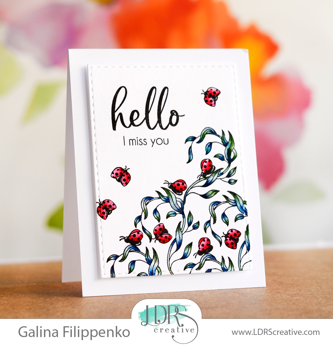 Clean and simple Hello card ~ Favorite things by Galachko