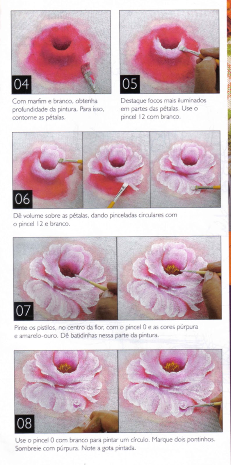 Luci Artes: Pintura de Rosa -Passo a Passo