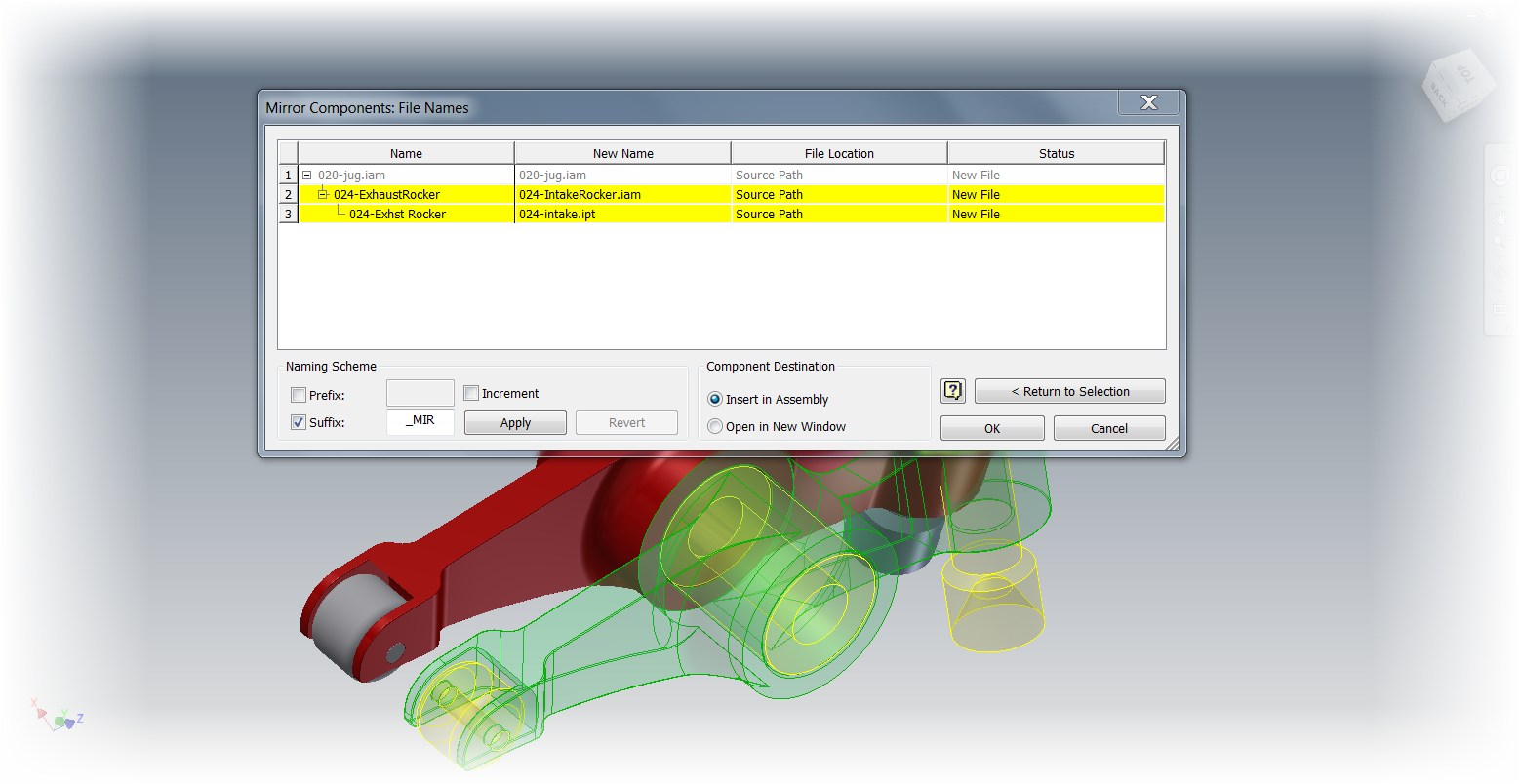 Renaming the components