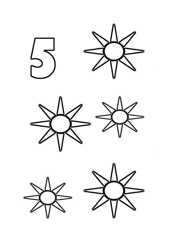 Dibujo de numero cinco para colorear - COLOREA TUS DIBUJOS