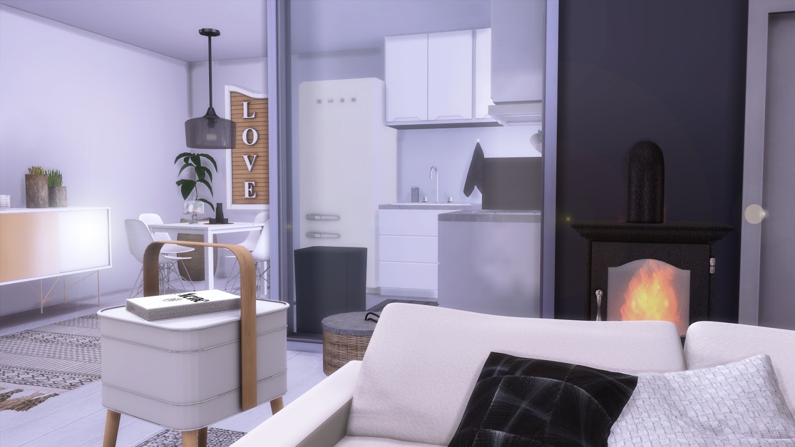 SIMS 4 - Winter Modern Cabin House - DL + CC - Bárbara Sims