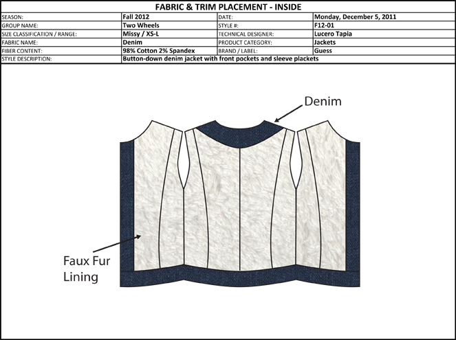 Lucero Tapia's Portfolio: Denim Jacket Tech Pack & Look For Less