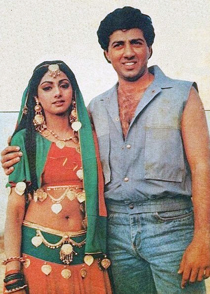 Sridevi: Sridevi and Sunny Deol on the sets of Joshilaay