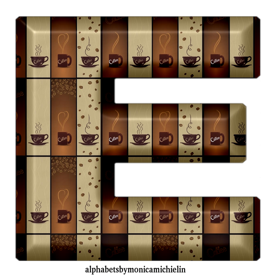 Free Alphabets: COFFEE ALPHABET ARIAL LETTER 'BROWN CUPS OF COFFEE ...