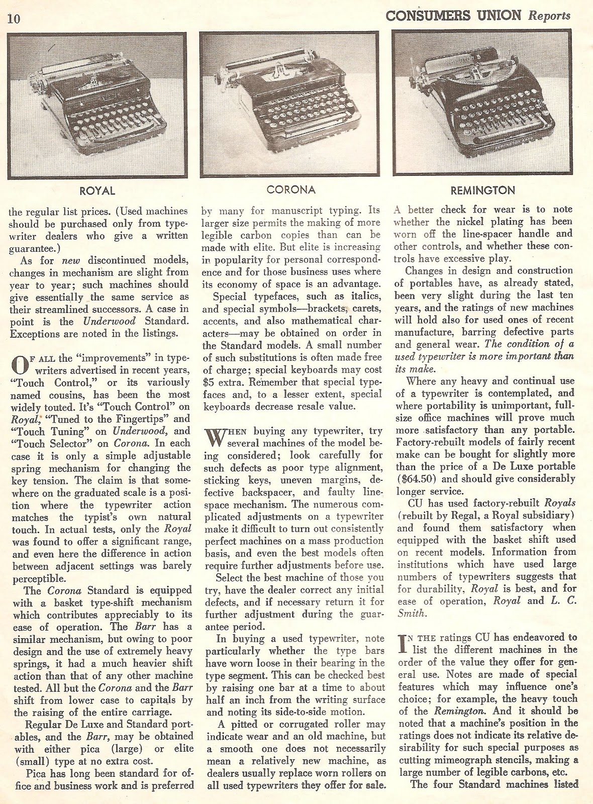 oz.Typewriter: Barr bad, Royal good: Typewriters Tested and Rated in 1937