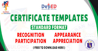 CERTIFICATE TEMPLATES - STANDARD FORMAT | DepEd
