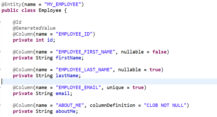 Programming for beginners: JPA: @Column: length: Specify column length