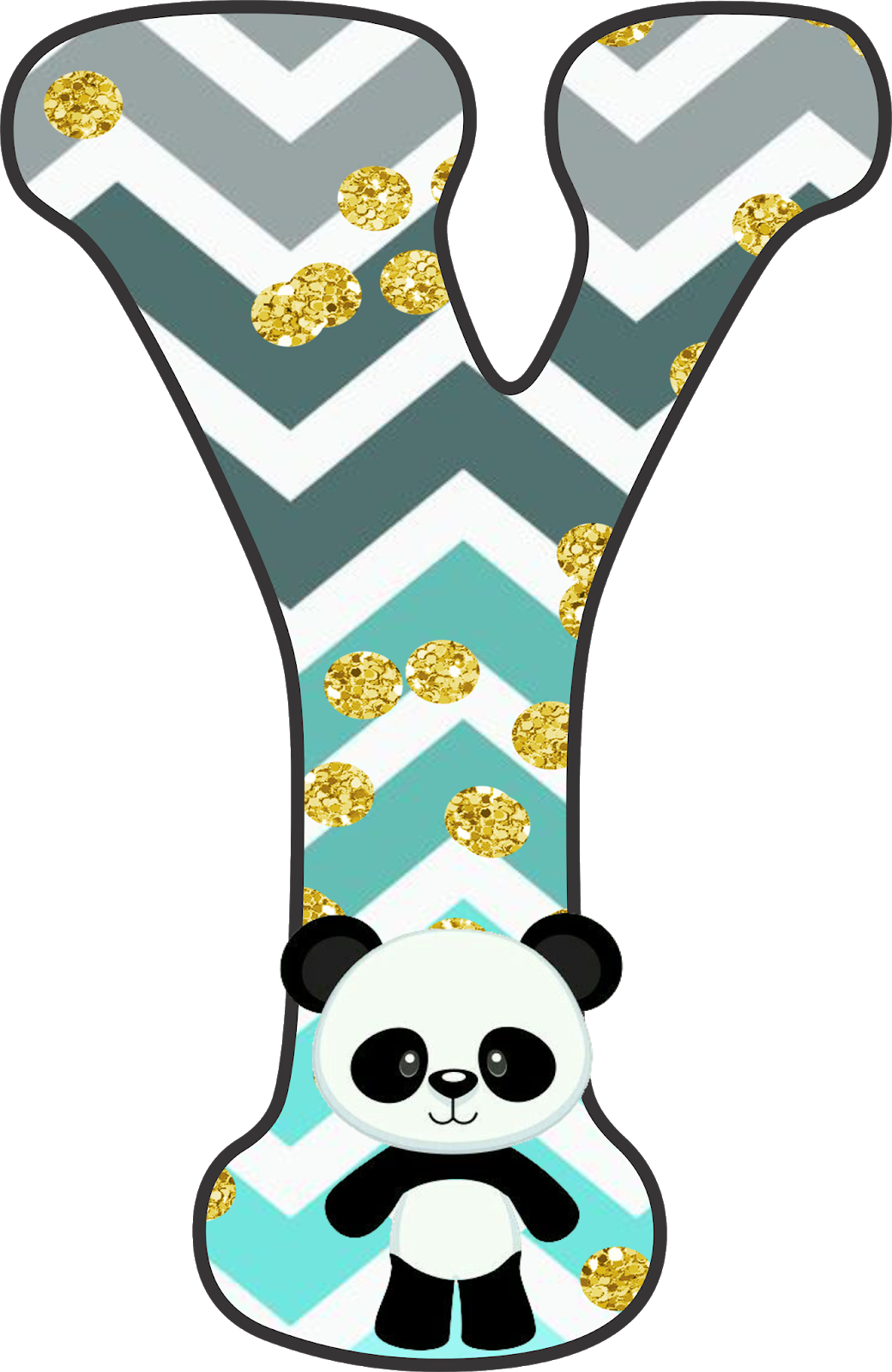 Alfabeto de Panda tierno para Descarga Gratis