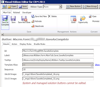 Practical Dynamics CRM: CRM 2011 Visual Ribbon Editor