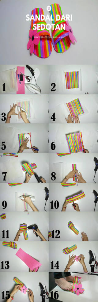 4 Ide Cara Membuat Sandal dari Sedotan Terkeren - Kreator Kerajinan