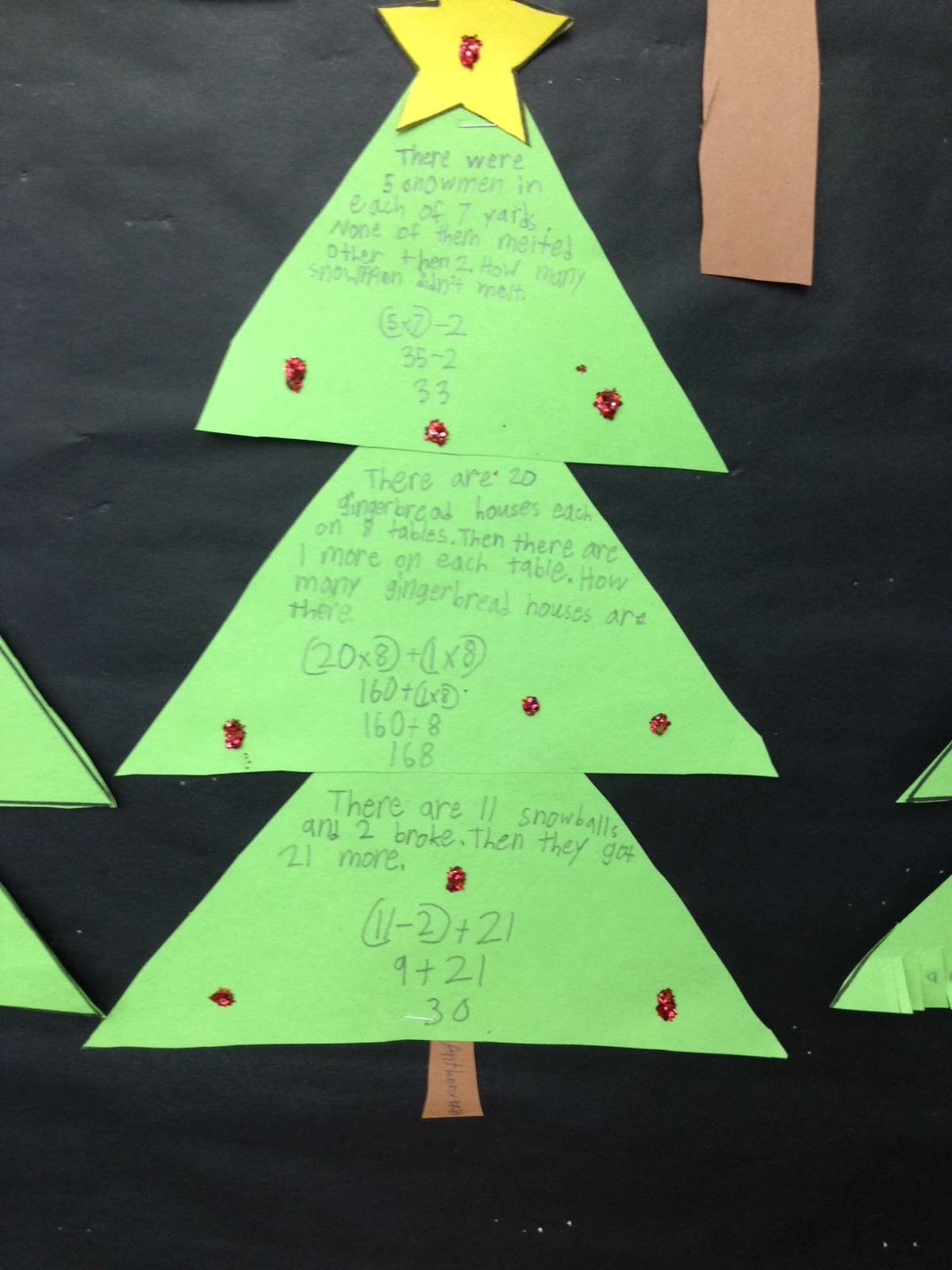 Word Problem Christmas Tree Craftivity - Apples & ABC's