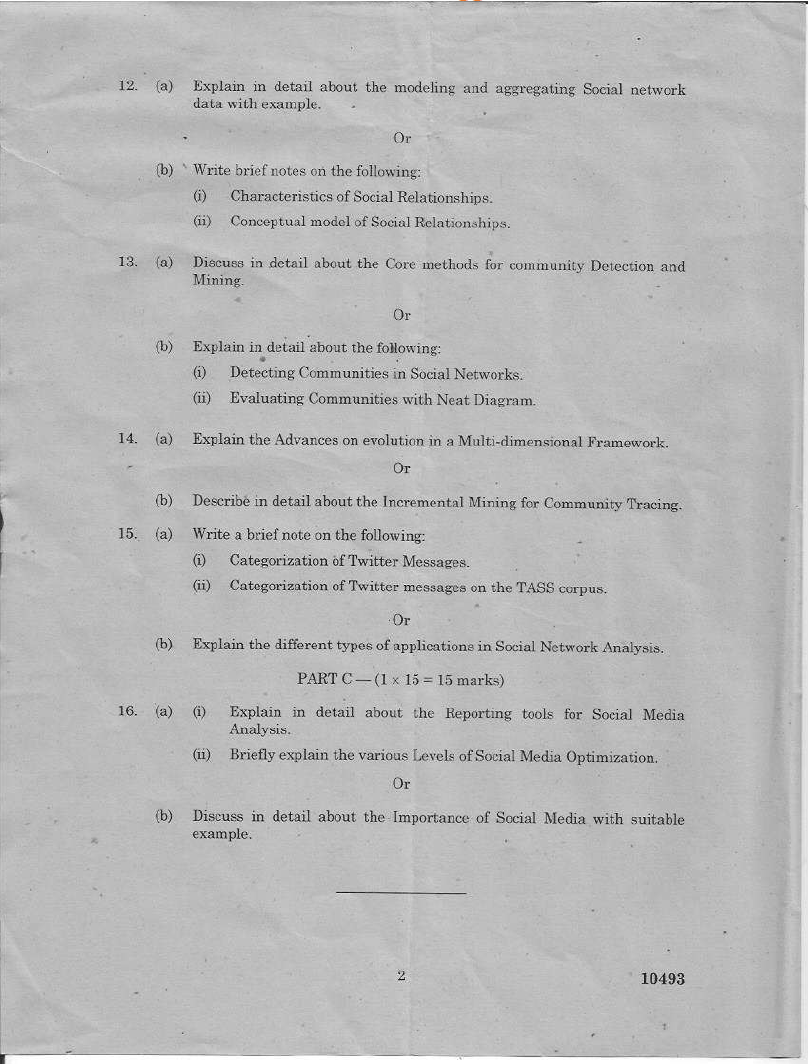 Anna University CP 5074-SOCIAL NETWORK ANALYSIS APRIL MAY 2019 Question ...