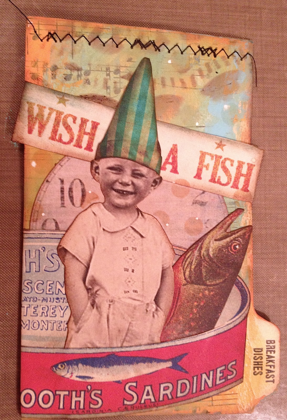 Yapping Cat Studio: Rolodex Art on a Vintage Recipe Card