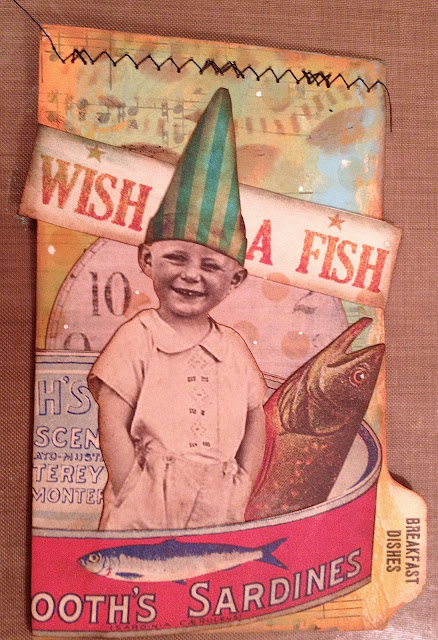 Yapping Cat Studio: Rolodex Art on a Vintage Recipe Card