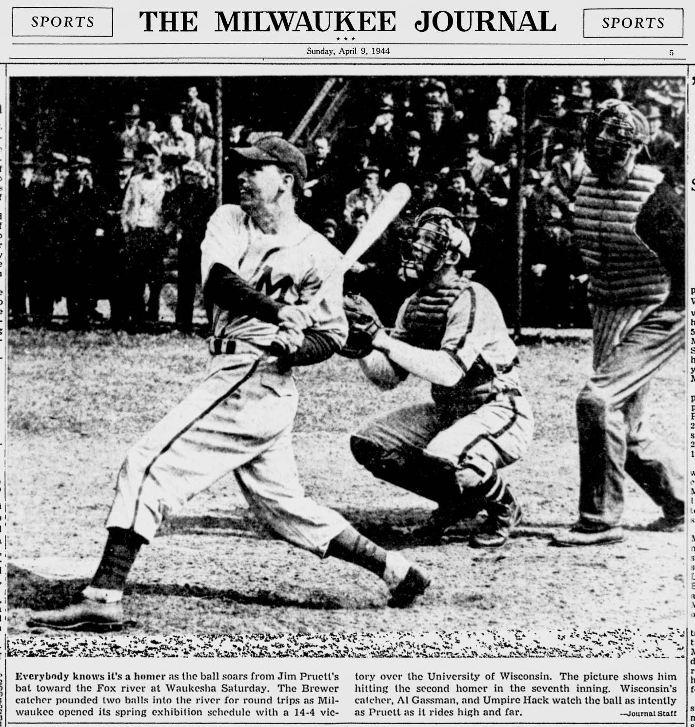 Borchert Field: Today in 1944 - the Brewers Take On the Badgers