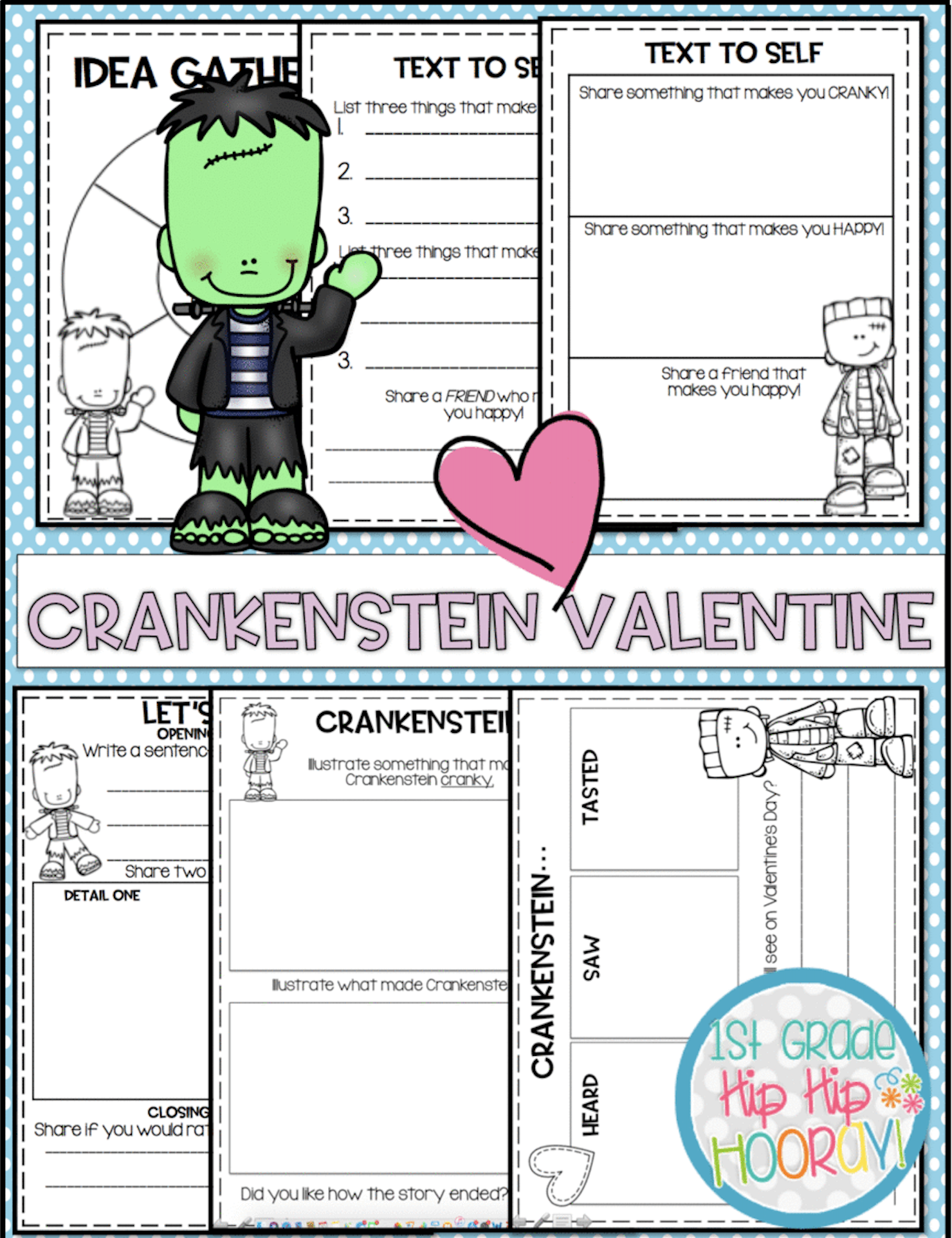 1st Grade Hip Hip Hooray!: Crankenstein Valentine...a literary companion!!