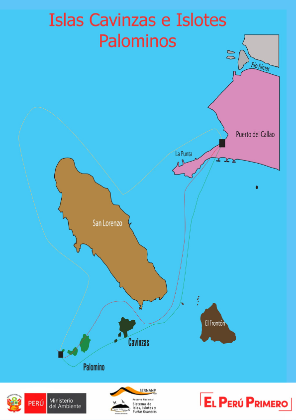 Mapa de islas Cavinzas e islotes Palomino ~ Islas Cavinzas e Islotes ...