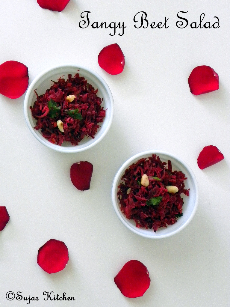 Sujas Kitchen: Tangy Beetroot Salad / Beetroot Elumichai Salad