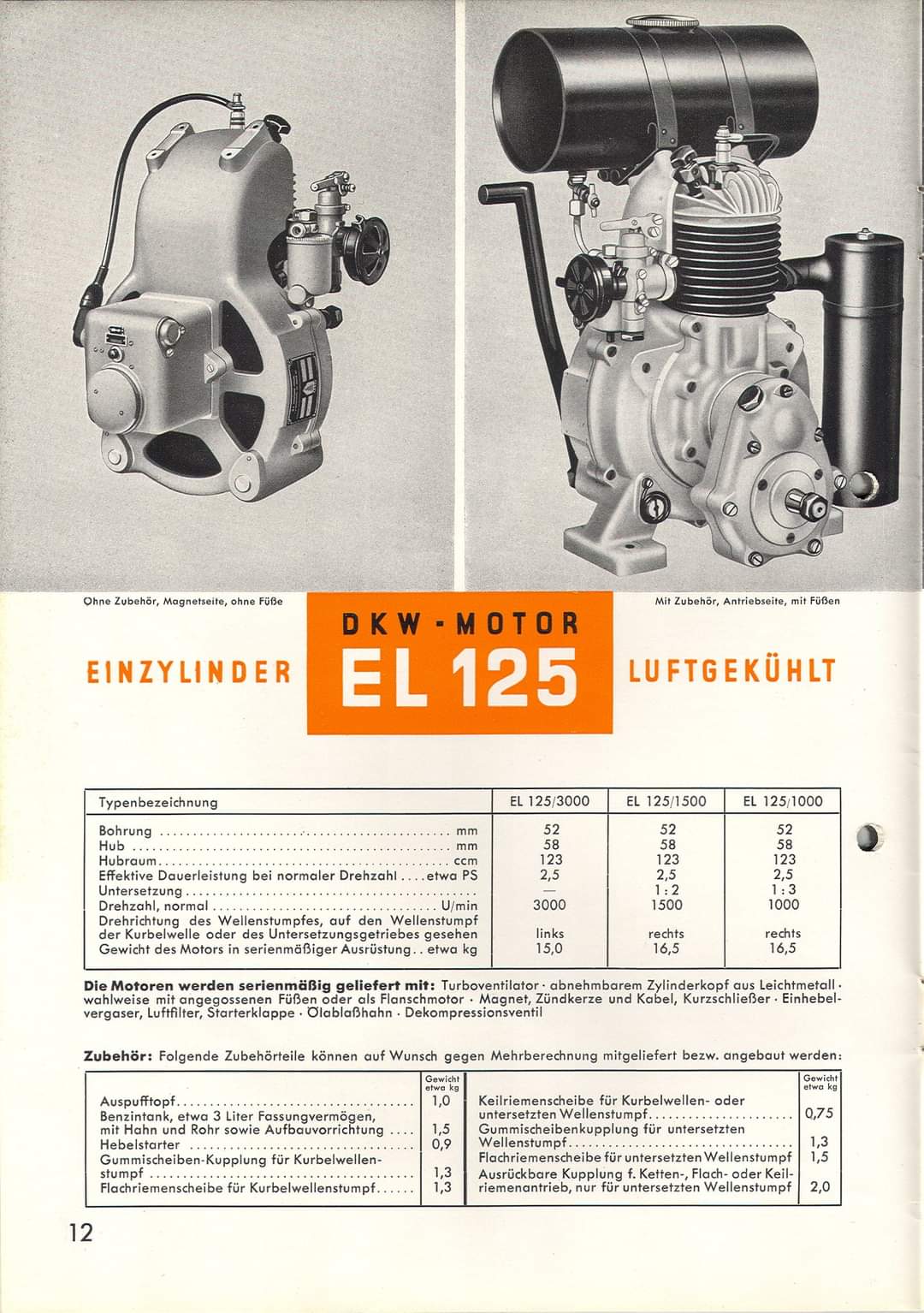 DKW Auto-Union Project: 1940 DKW Stationary Engine Range