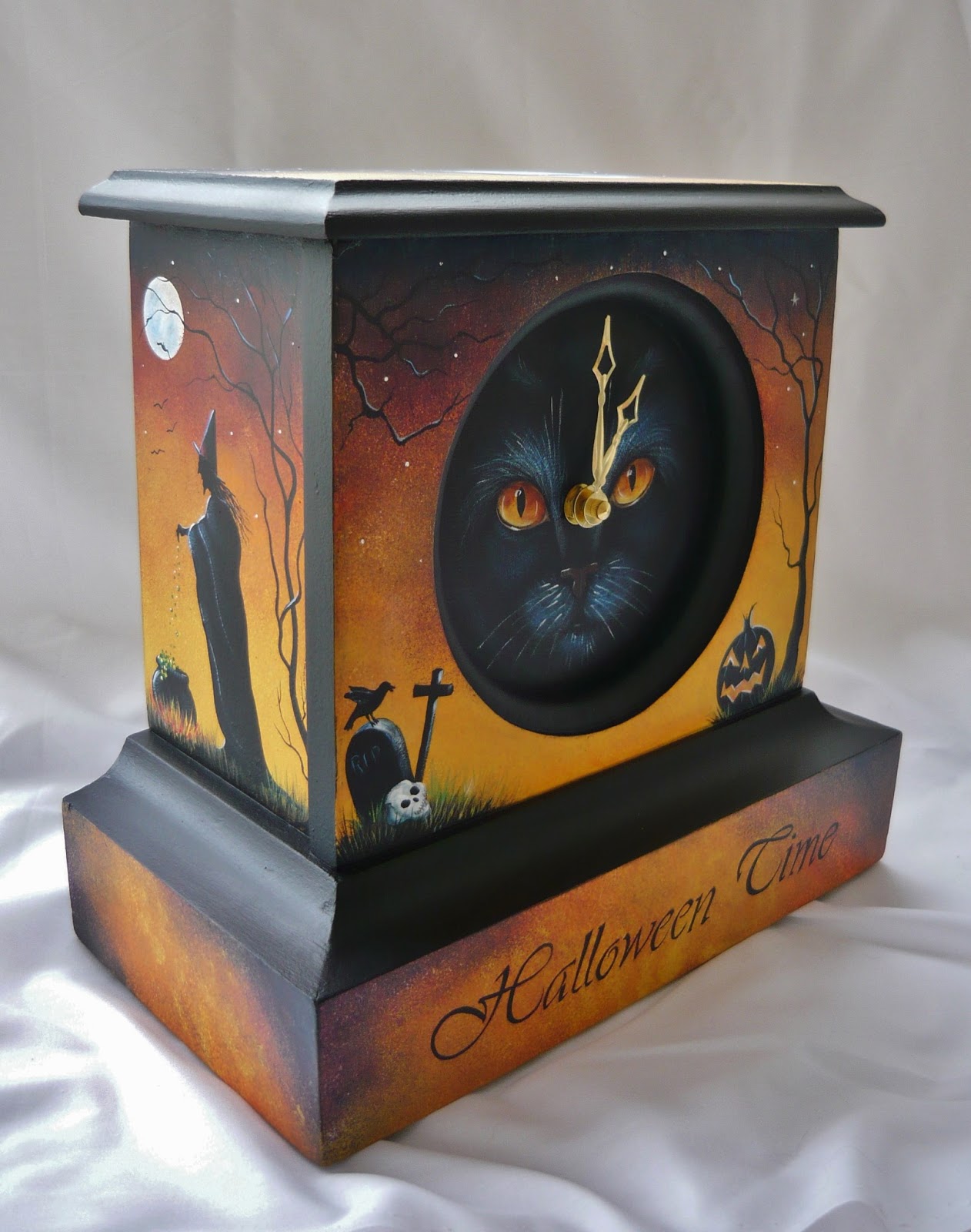 MAGIC BRUSH STUDIO: Original Halloween Hand Painted Antique Clock on e ...