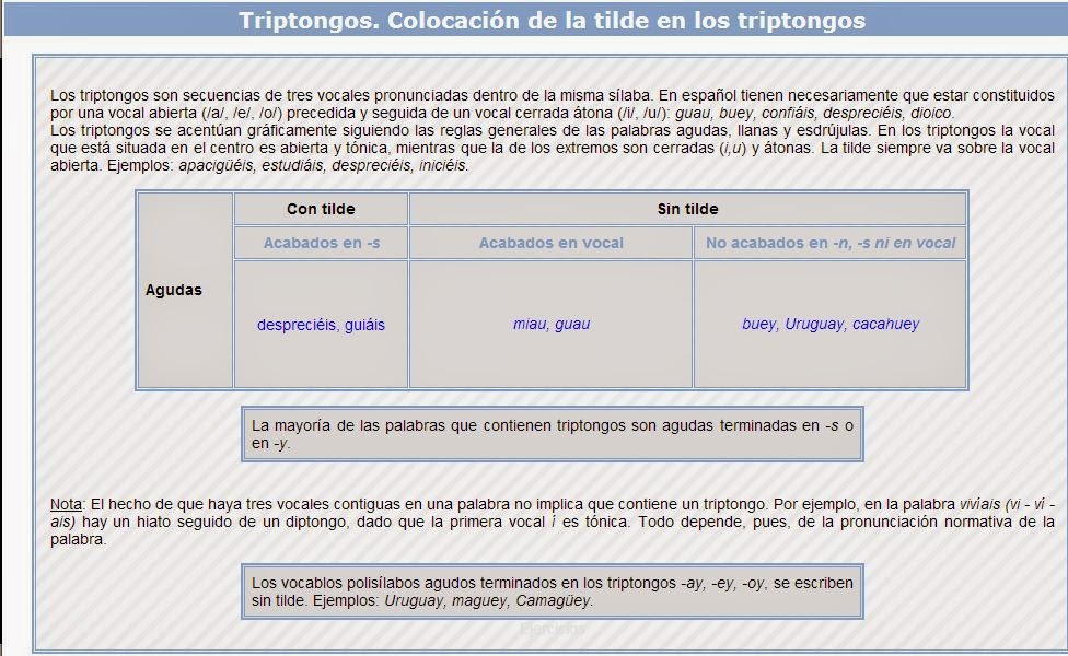 Lengua en Piedras.: Diptongos, triptongos e hiatos