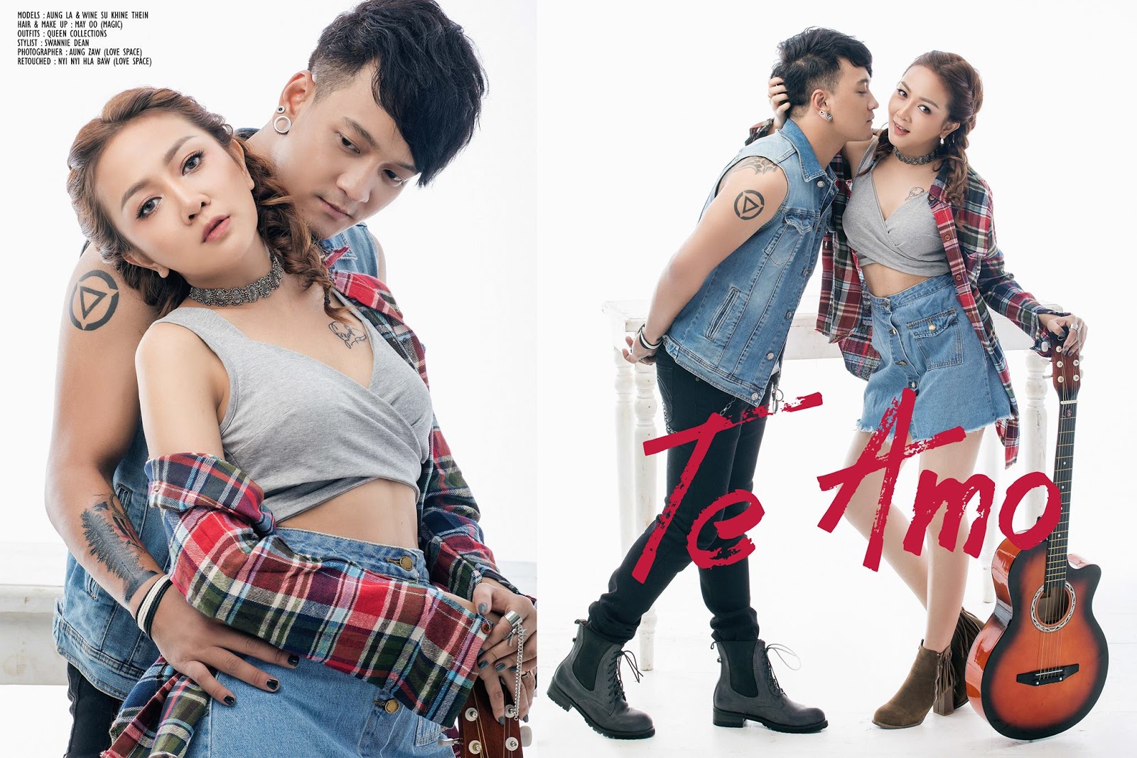 Aung La and Wine Su Khine Thein Couple Photoshoot For Valentine's Day