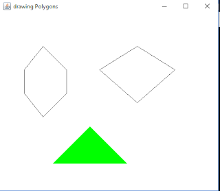10) Drawing three different Polygons on screen.
