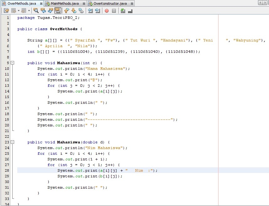 Overload Constructor & Overload Method dalam Array Overload Constructor & Overload Method dalam Array
