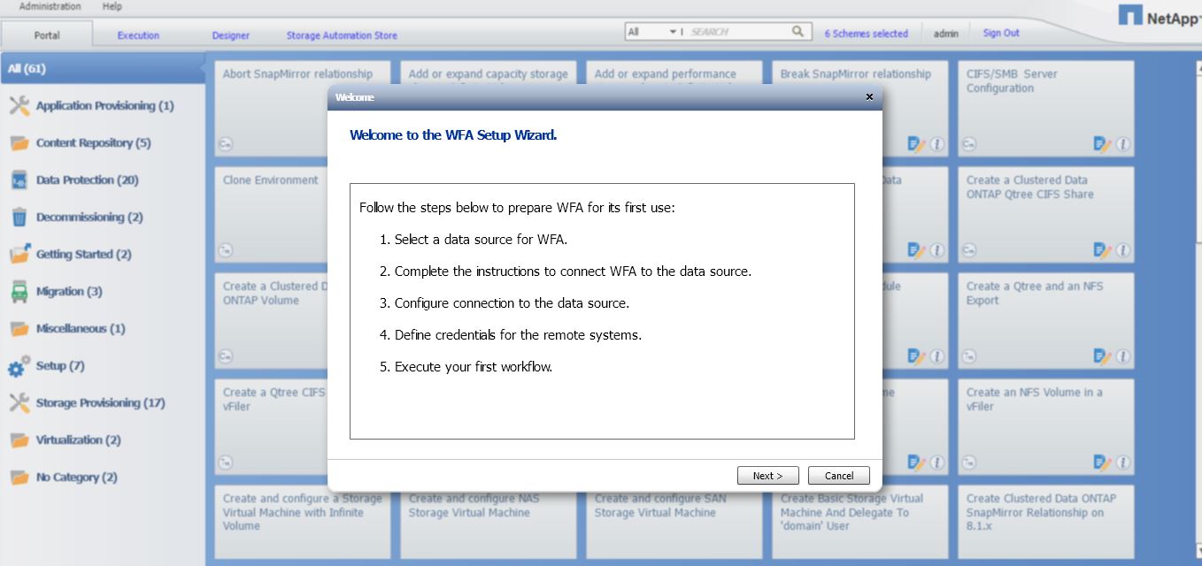 Remote Infrastructure Management: NetApp WFA Management