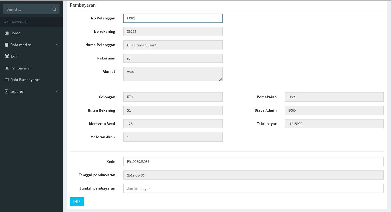 GRATIS FULL SOURCODE - APLIKASI PEMBAYARAN PDAM WITH CODEIGNITER