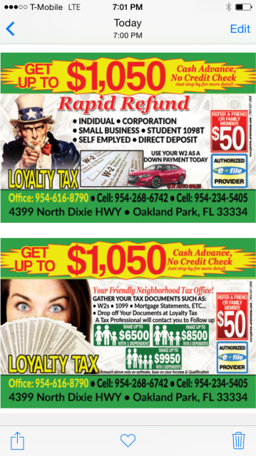 RAPID REFUND LOYALTY TAX; AND JT AUTO, INC. 4399 N. DIXIE HWY. OAKLAND ...