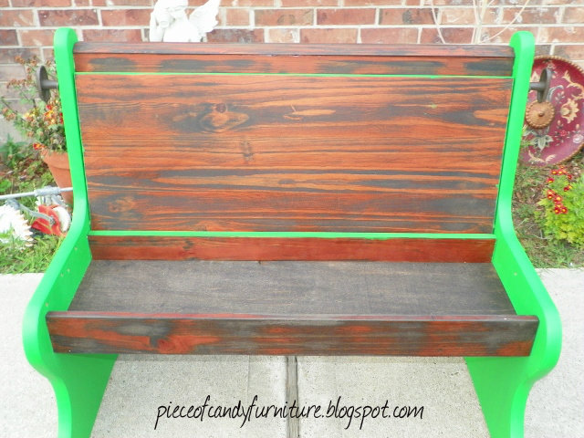 Piece Of Candy Furniture: Green Rustic Church Pew Bench